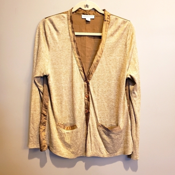 Coldwater Creek | Sweaters | Coldwater Creek M Caramel Knitsatin ...